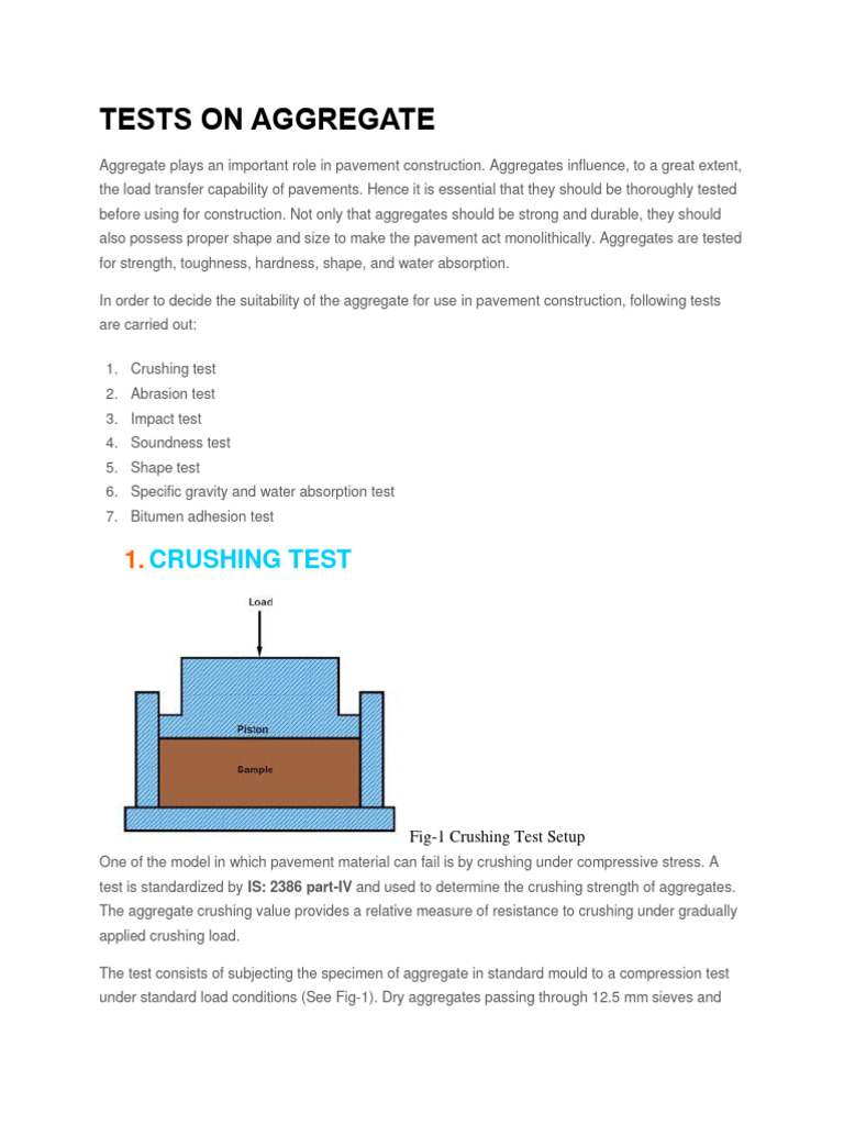 Tests On Aggregate | Download Free PDF | Weight | Water