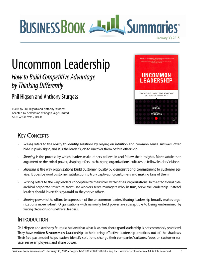 Uncommon Leadership | Download Free PDF | Leadership | Malnutrition