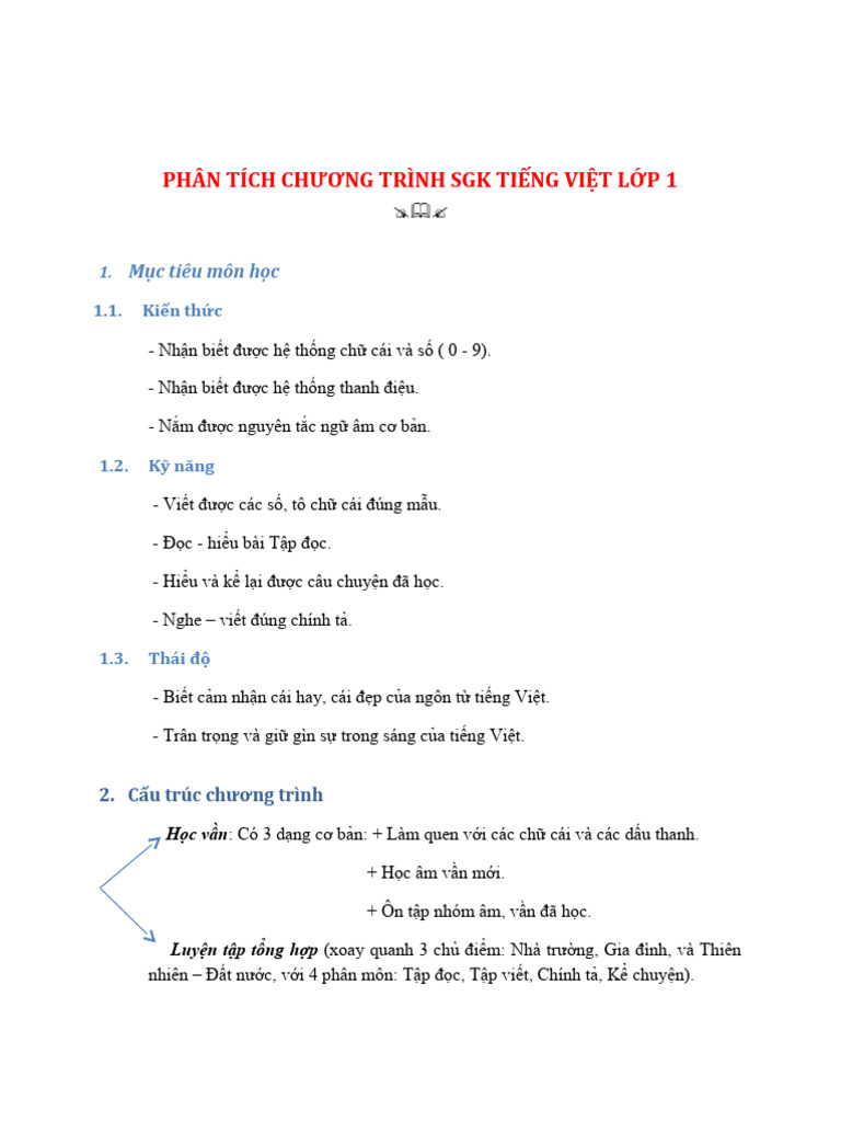 (123doc) Phan Tich Chuong Trinh Tieng Viet Lop1 | PDF
