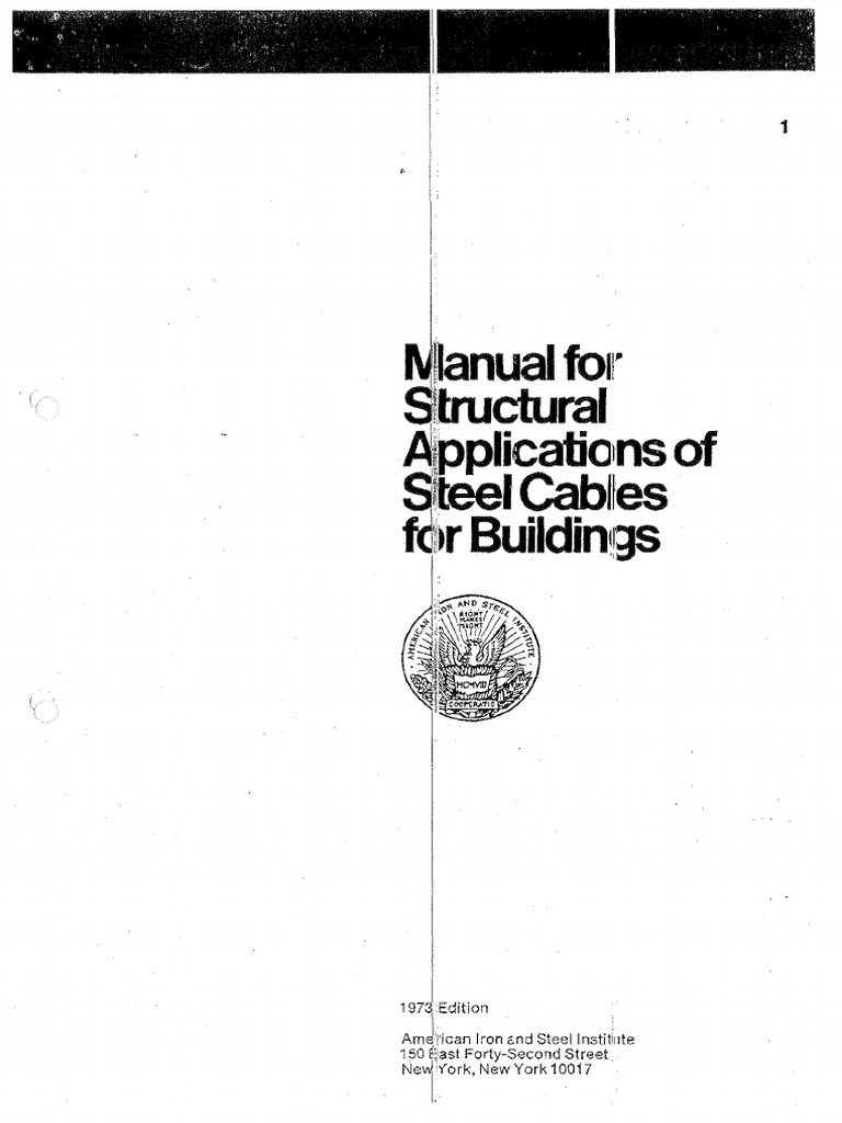 Manual For Structural Applications of Steel Cables in Buildings | PDF