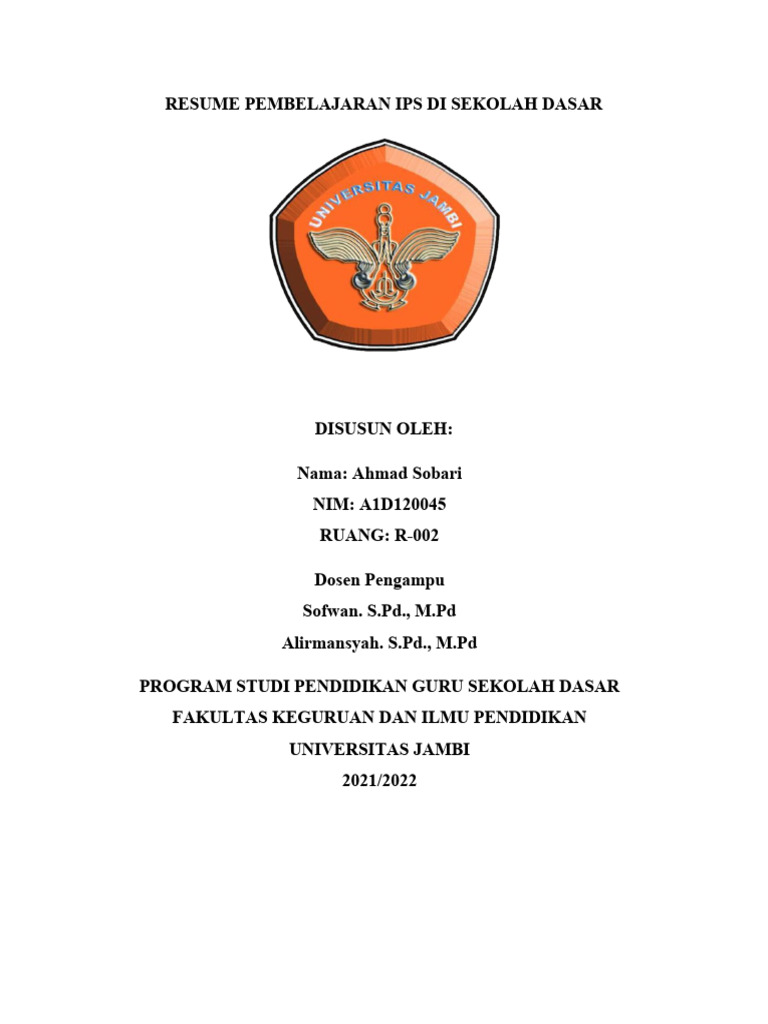Resume Pembelajaran Ips Di Sekolah Dasar | PDF | Pengembangan Diri