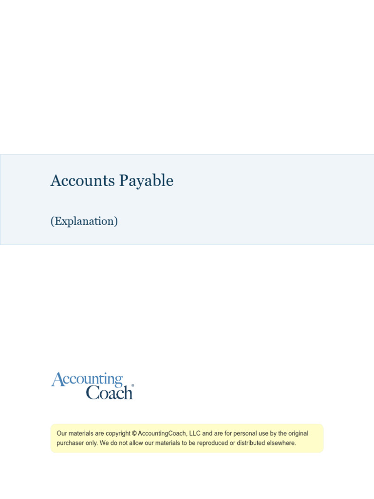 Accounts Payable Explanation | Download Free PDF | Accounts Payable ...