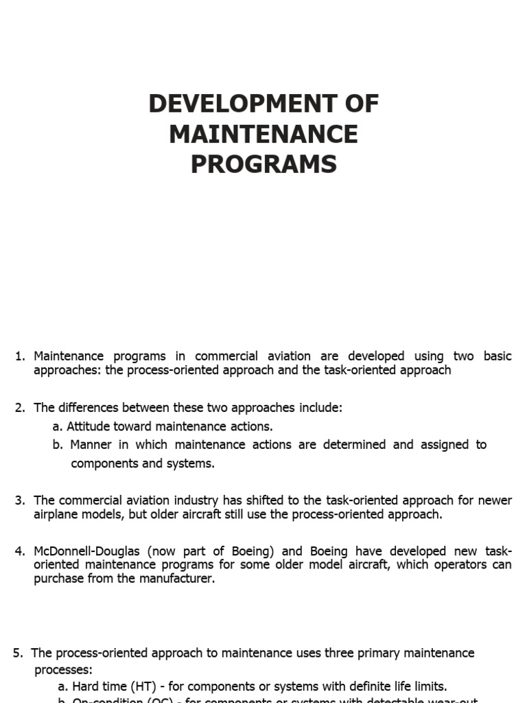 Aviation Maintenance Program Development | PDF | Reliability Engineering | Aviation