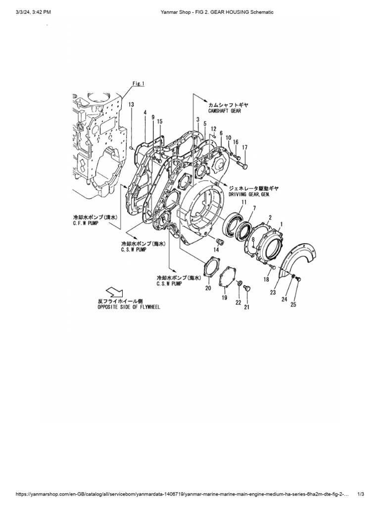Yanmar Shop - FIG 2. GEAR HOUSING Schematic | PDF | Mechanical Engineering