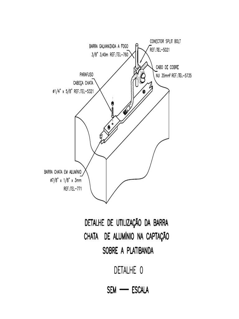 SPDA - Detalhe Captação Com Barra Chata Na Platibanda | PDF
