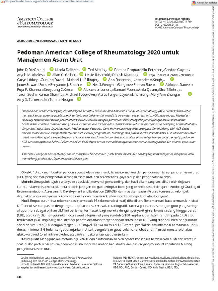 Arthritis Care Research - 2020 - FitzGerald - 2020 American College of Rheumatology Guideline ...