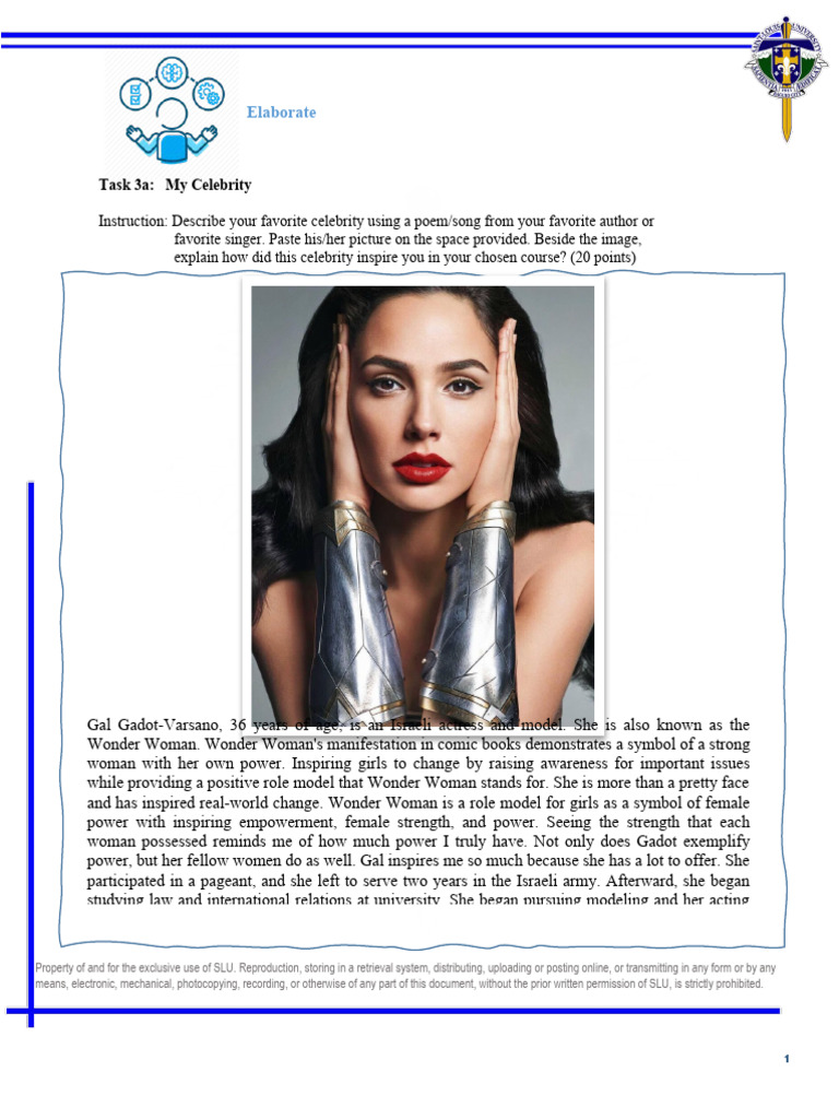 GPPC m3 Elaborate My Celebrity | PDF | Wonder Woman