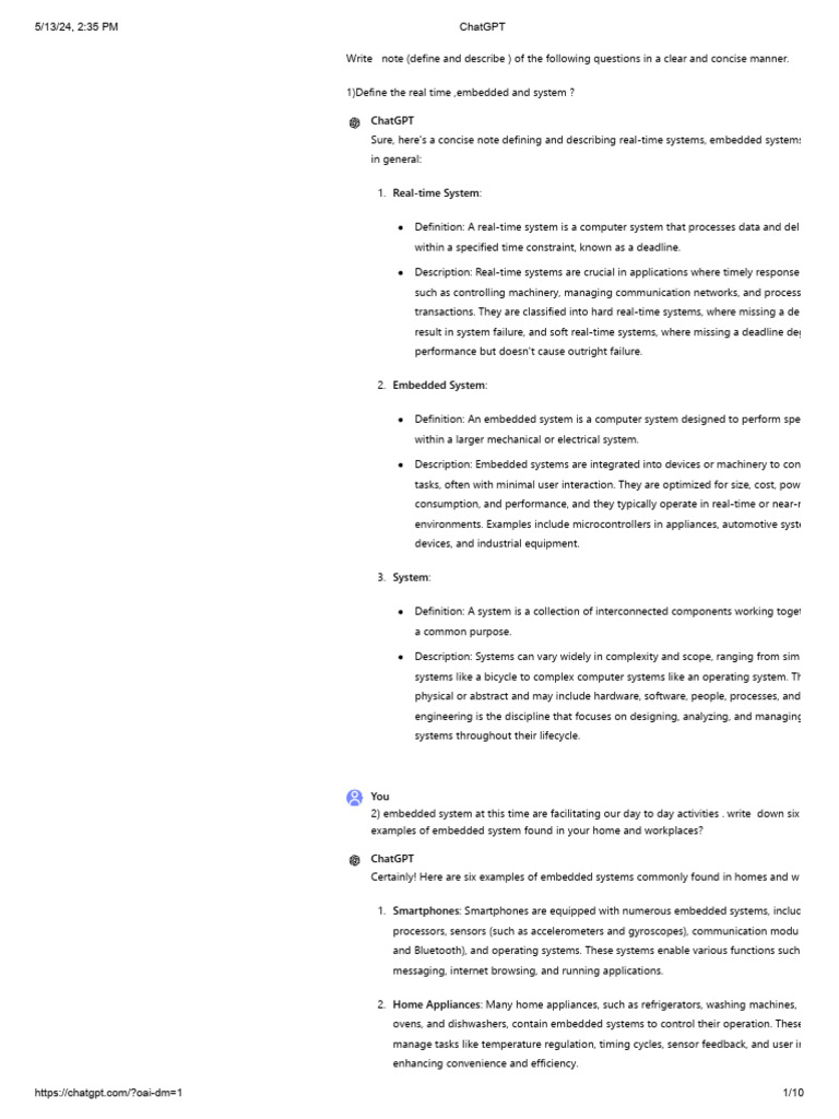 Real Time And Embedded System Assignment Pdf Embedded System Central Processing Unit