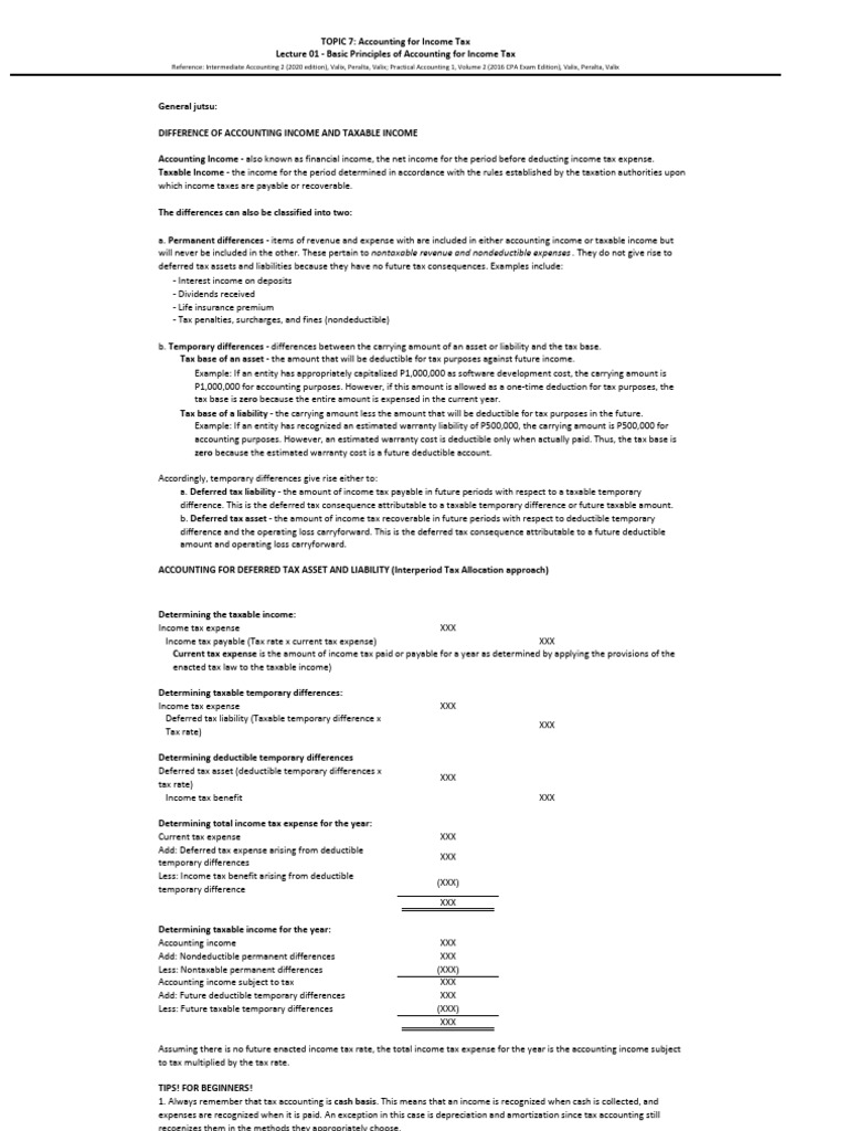 Accounting for Income Tax PROBLEMS | PDF | Deferred Tax | Tax Expense