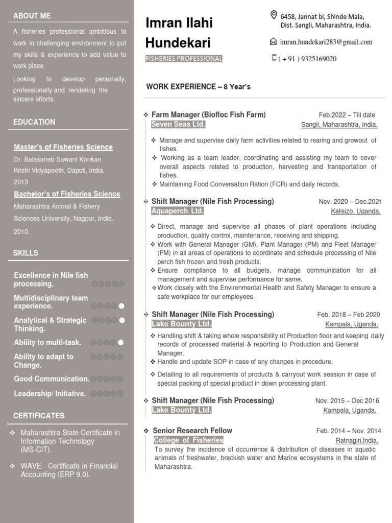 Imran CV | PDF | Earth Sciences