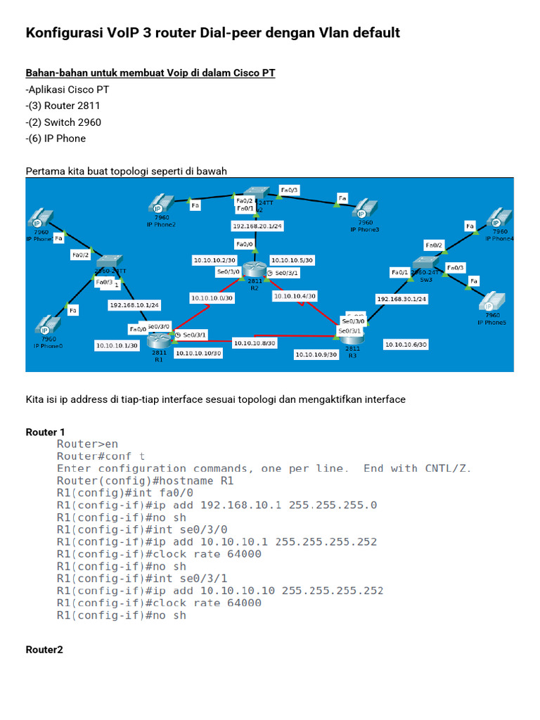 Konfigurasi VoIP dengan Dial-Peer 3 Router | PDF | Komputer