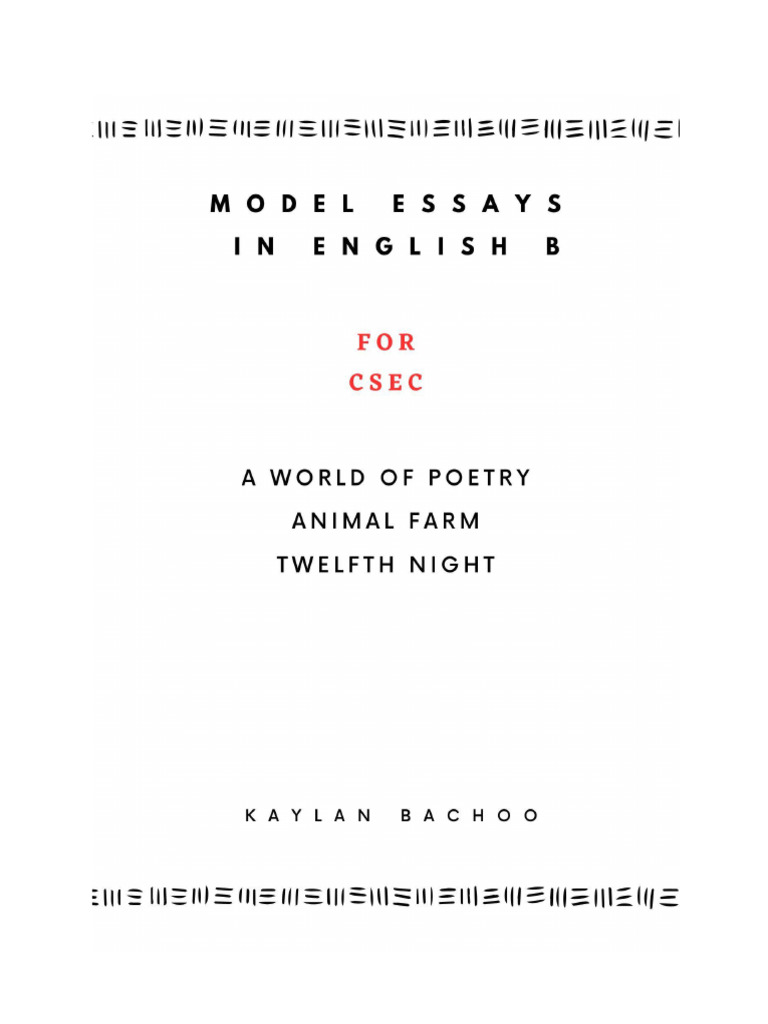 Model Essays For CSEC English B 1-7C7D9 | PDF | Poetry | General Fiction