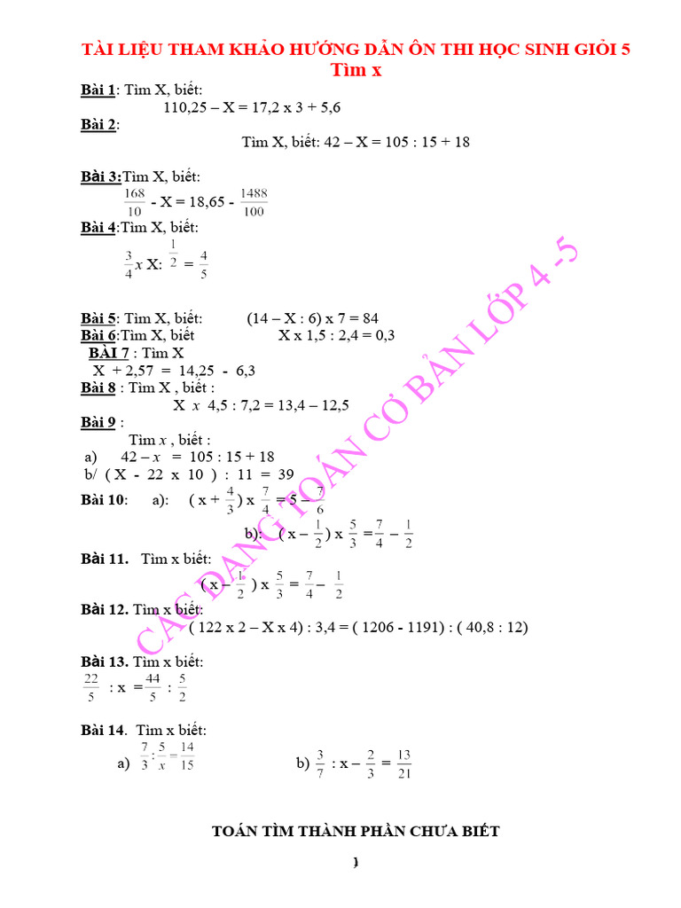 Cac Dang Toan Nang Cao Lop 5 | PDF