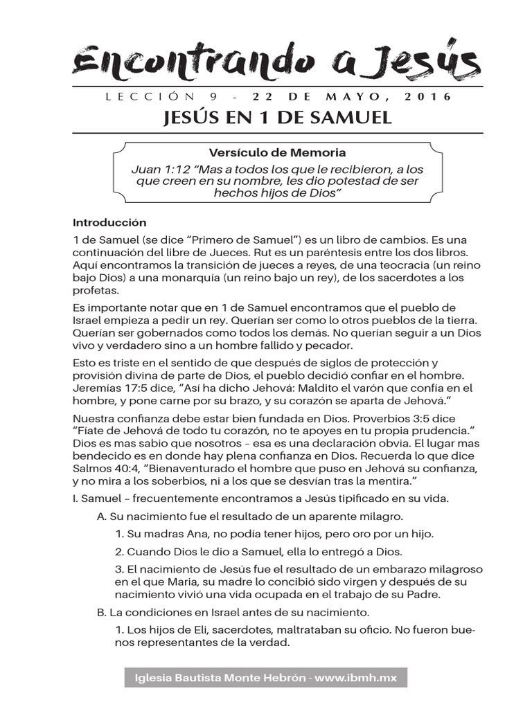 10 - Encontrando a Jesus - 1 de Samuel | PDF | Saulo | Jesús