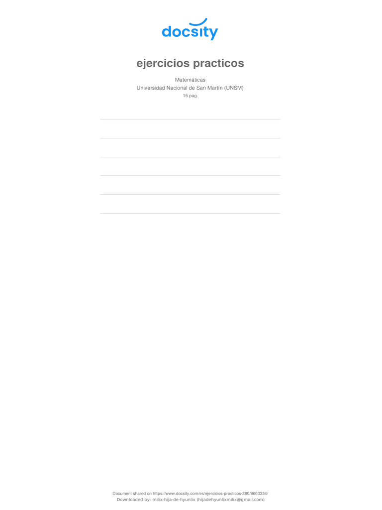 Docsity Ejercicios Practicos 280 | Descargar gratis PDF | Matemáticas