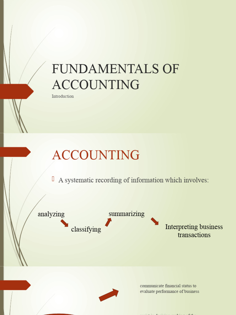 Fundamentals of Accounting | PDF | Debits And Credits | Money