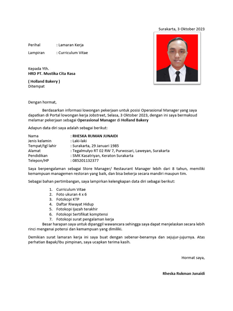 CV Rheska Rukman Junaidi_Ops Manager | PDF