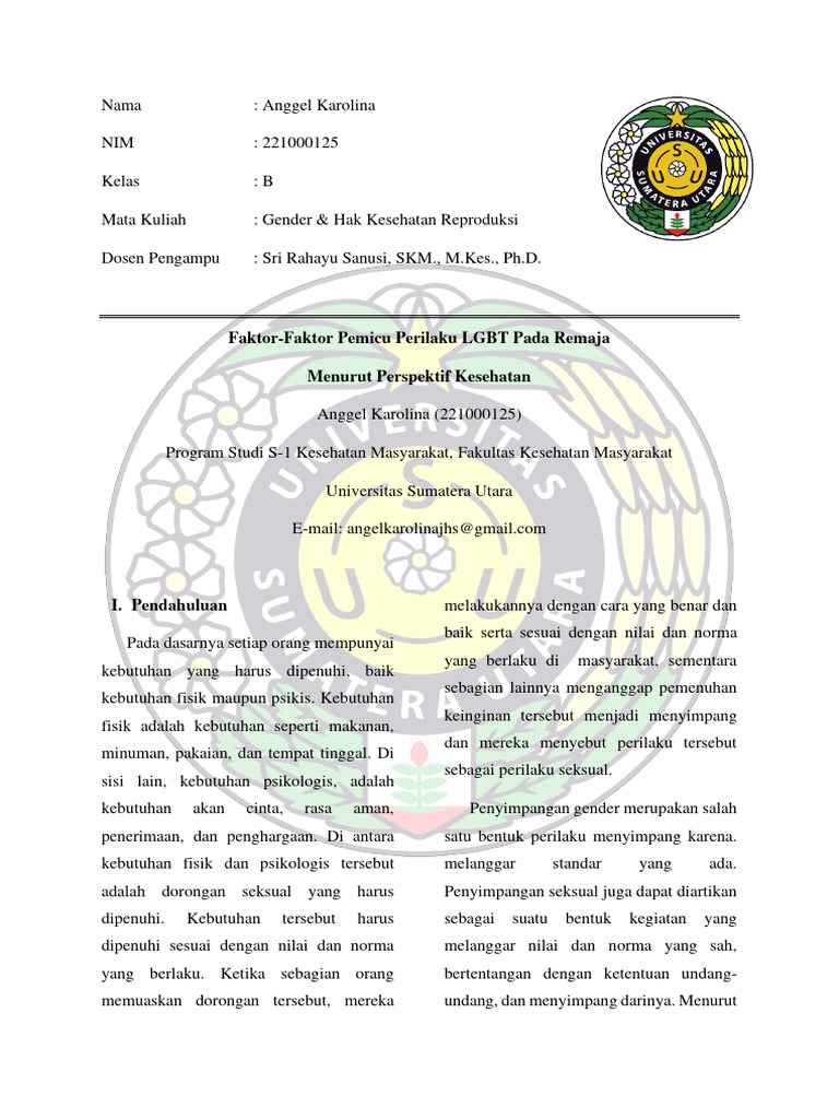 Faktor Pemicu Perilaku LGBT Remaja | PDF