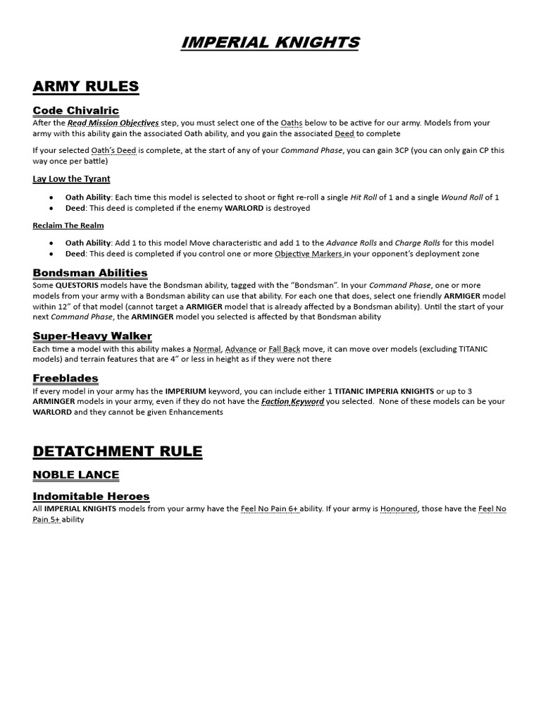 Imperial Knights | PDF | Knight | Military