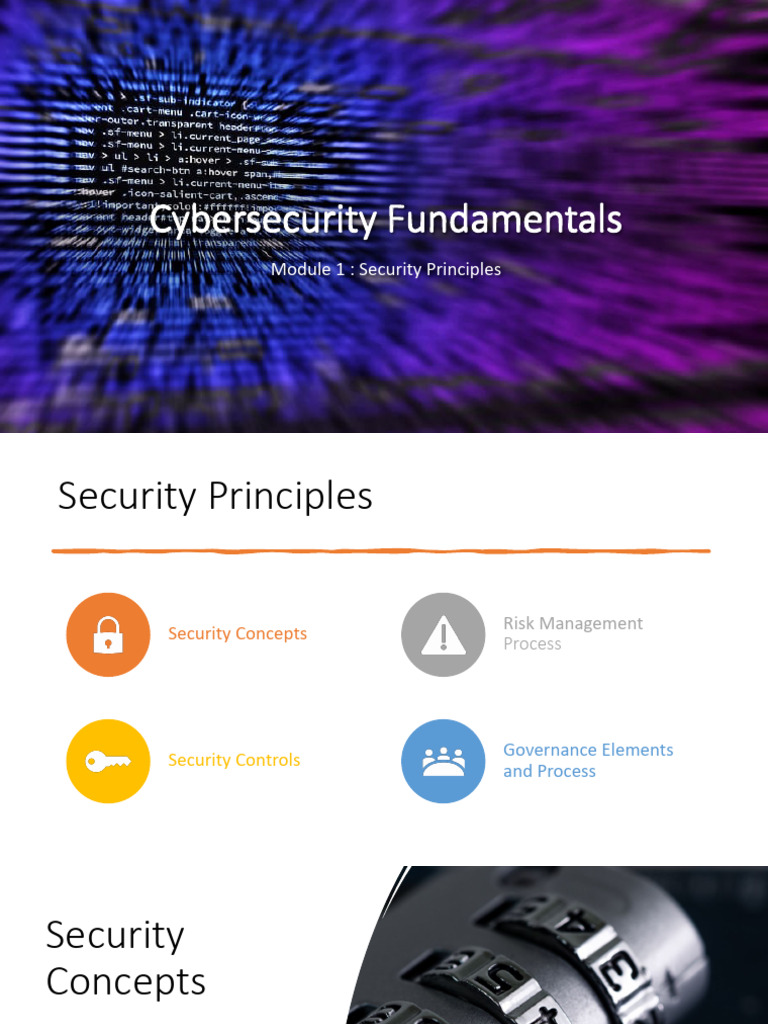 001 - Cybersecurity Fundamentals Security Principles | PDF ...