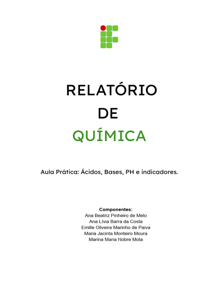 Relatório de Química Ácidos e Bases | PDF | Ácido | Ph