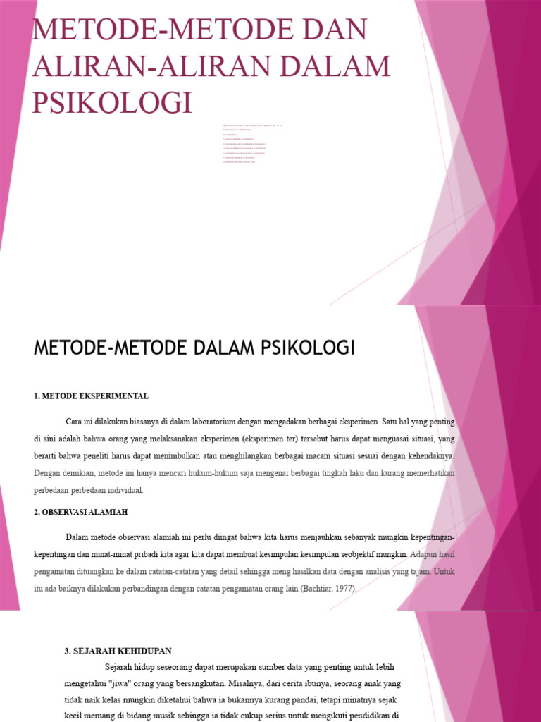 Metode-Metode Dan Aliran-Aliran Dalam Psikologi Kel 1 | PDF