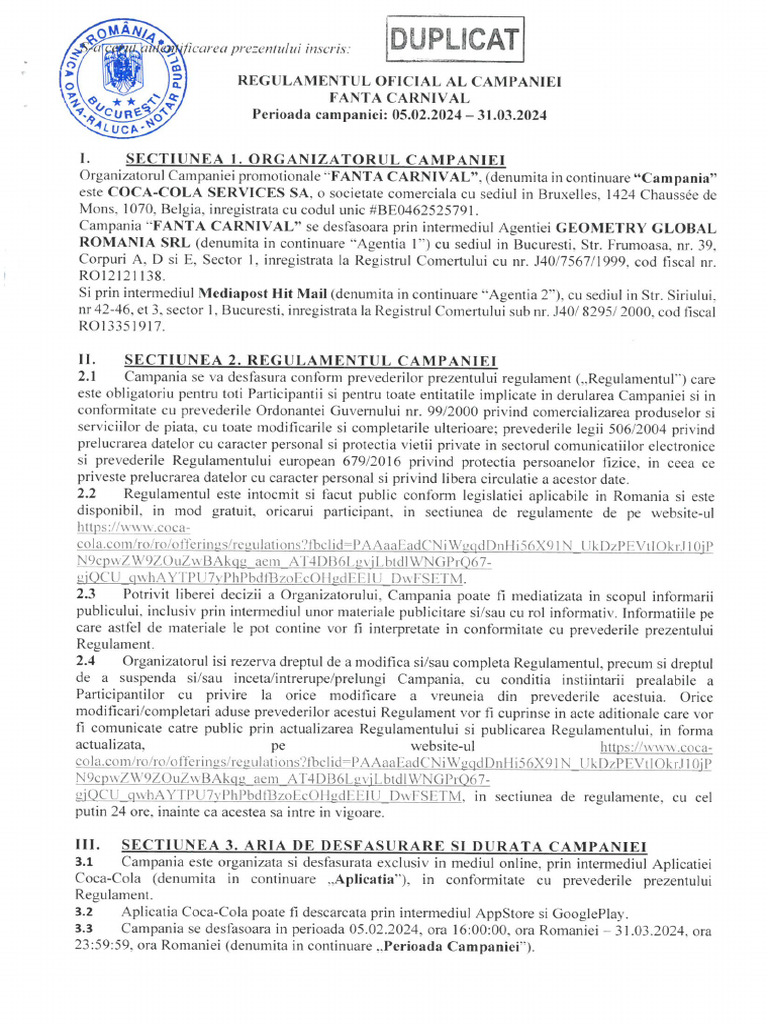 Carnavalul Fanta Regulament | PDF