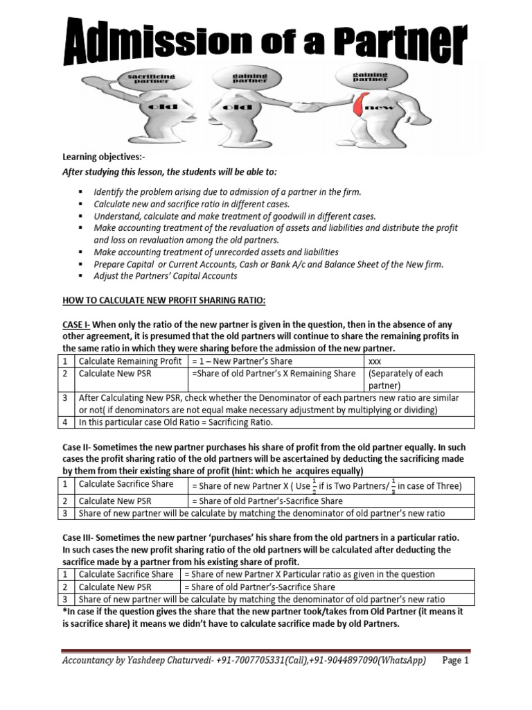 C-3 (Admission of A Partner) | PDF | Goodwill (Accounting) | Expense