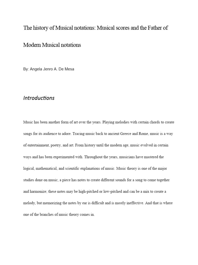 The History of Musical Notations | Download Free PDF | Musical Notation ...