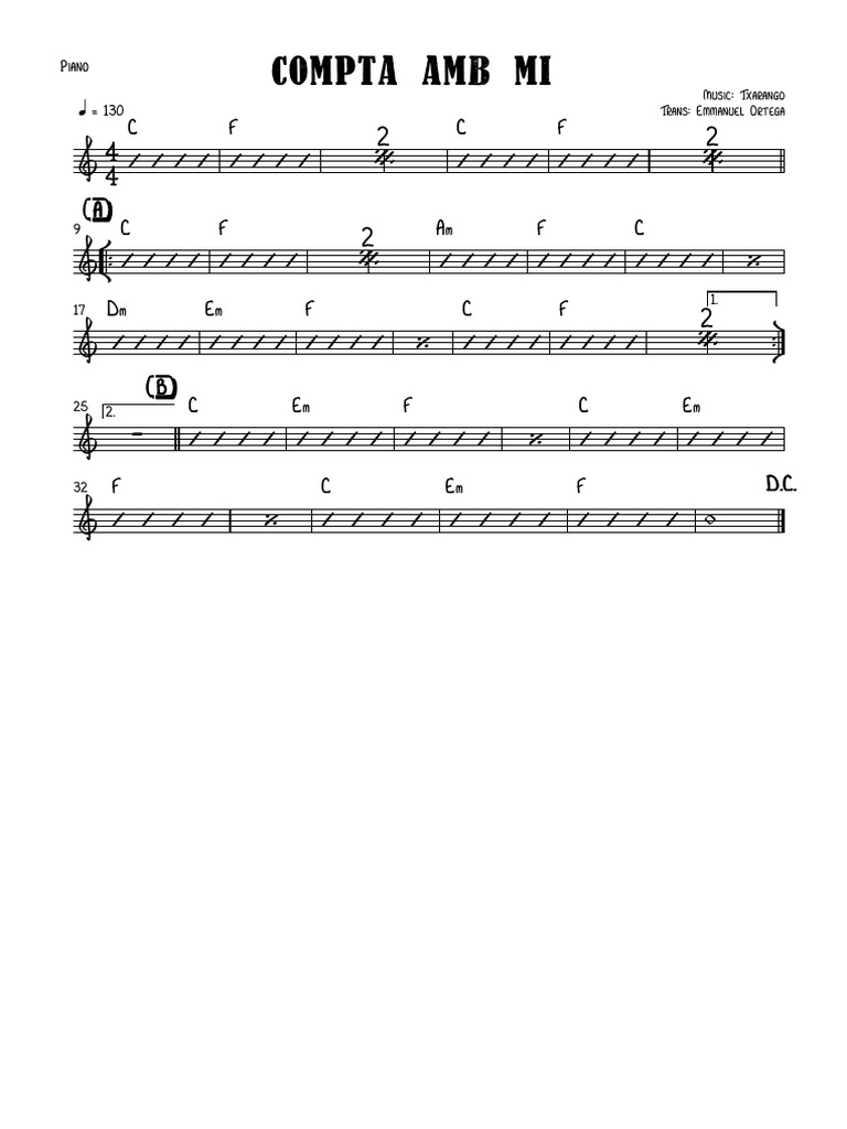 COMPTA AMB MI - ORQUESTA - Piano | PDF