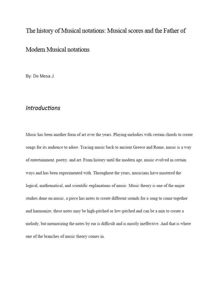 The History of Musical Notations | Download Free PDF | Musical Notation ...
