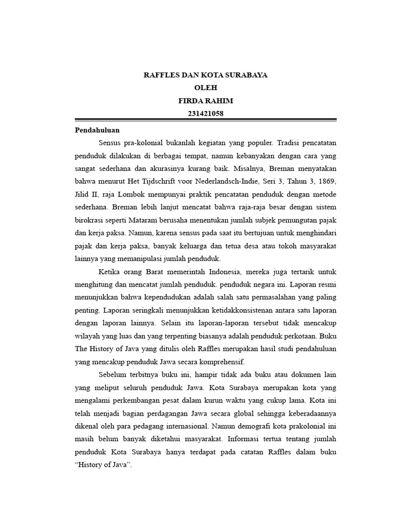 Raffles Dan Kota Surabaya | PDF