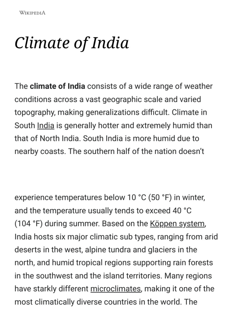 Overview of India's Climate Diversity | PDF | Monsoon | Tropical Cyclones