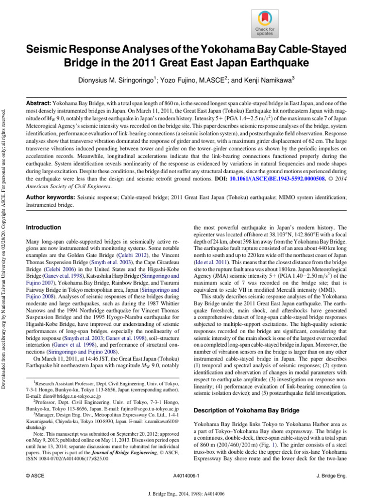 (Asce) Be 1943-5592 0000508 | PDF | Earthquakes | Seismology