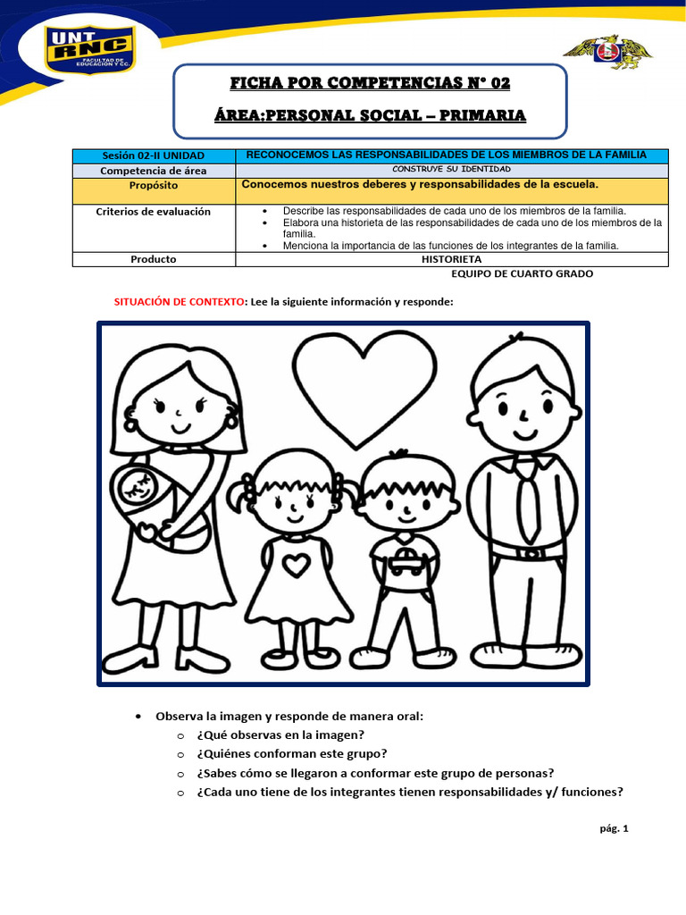 2 Ficha - Responsabilidades de La Familia | PDF | Familia | Aprendizaje