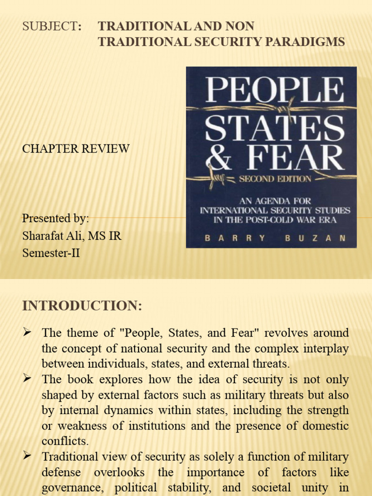 Presentation People States and Fear | PDF | State (Polity) | Idea