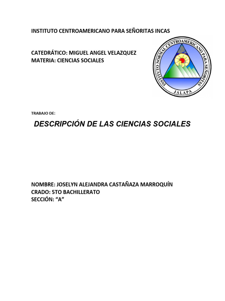 Instituto Centroamericano para Señoritas Incas Joselyn Alejandra ...