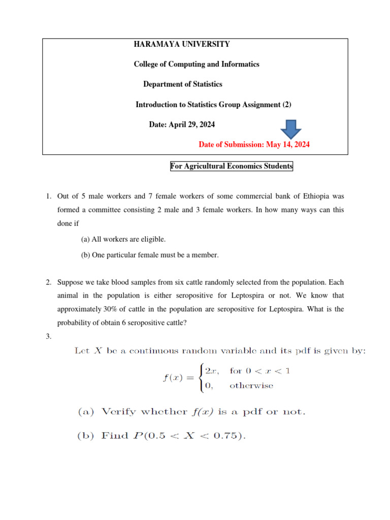Introductn to Statistics Group Assignment2 | PDF | Statistics | Sampling (Statistics)