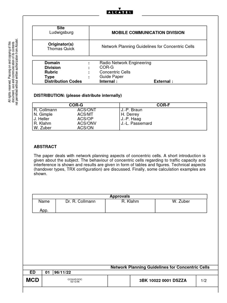 Concentric Cells Planning guidelines | PDF | Radio | Mobile Phones