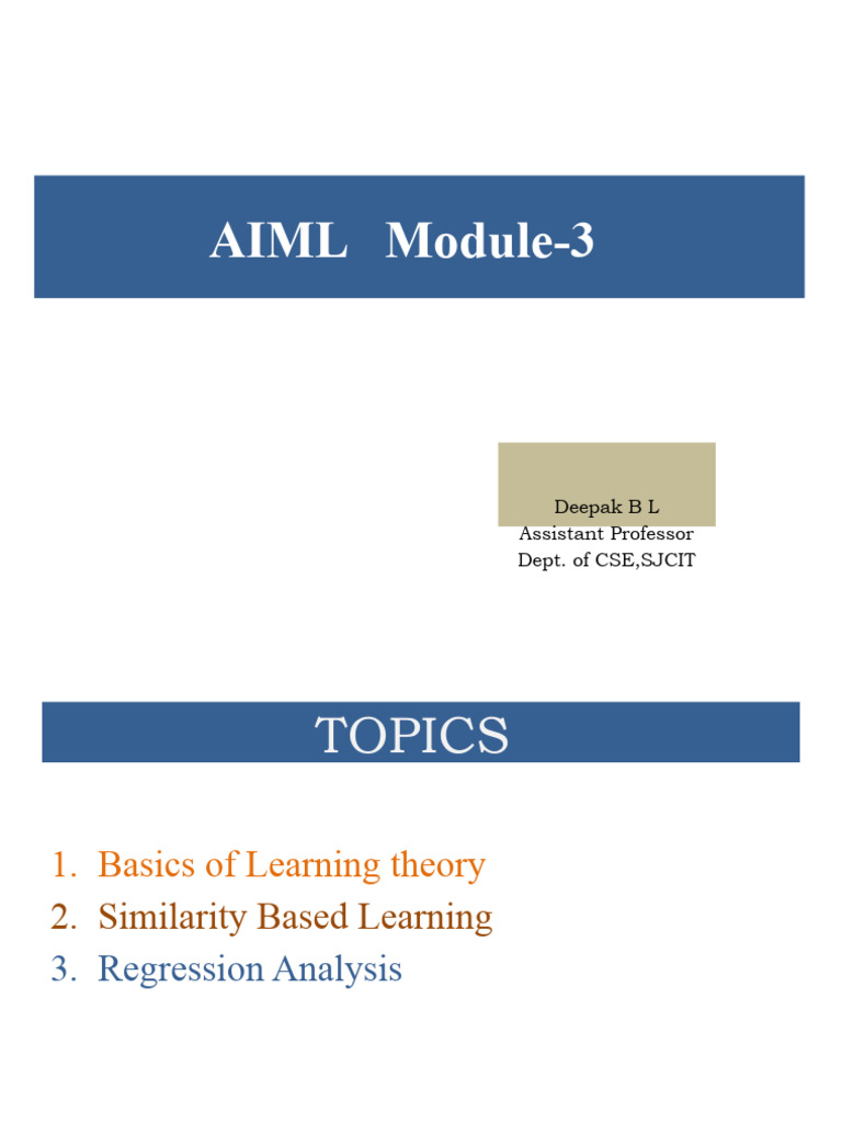 5 - AIML - Module3 - PPT | PDF | Linear Regression | Machine Learning