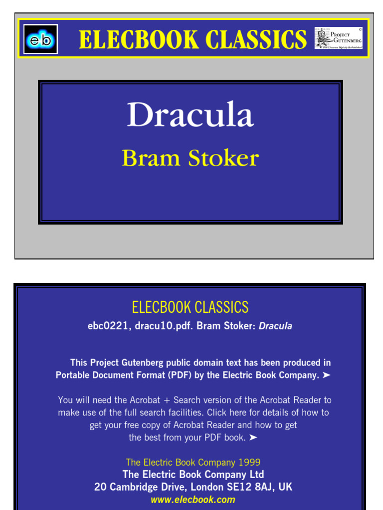 Bram Stoker - Dracula | PDF | Dracula | Indemnity