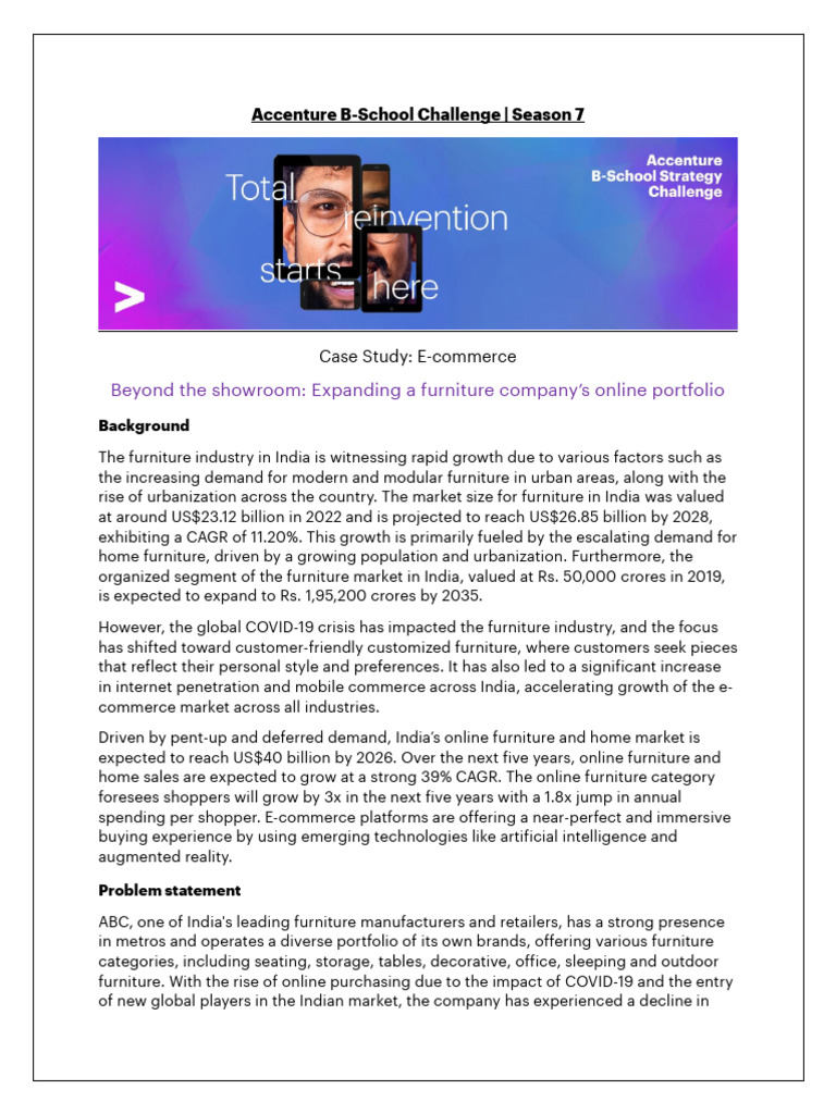 Accenture B-School Challenge - Case Study - E-Comm Industry | PDF | E ...