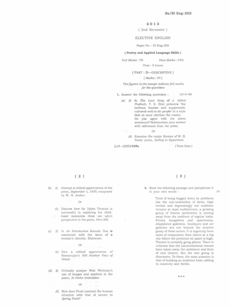 BA 2ndsem 2013 Question Paper-1 | PDF | Social Stratification | Oligopoly