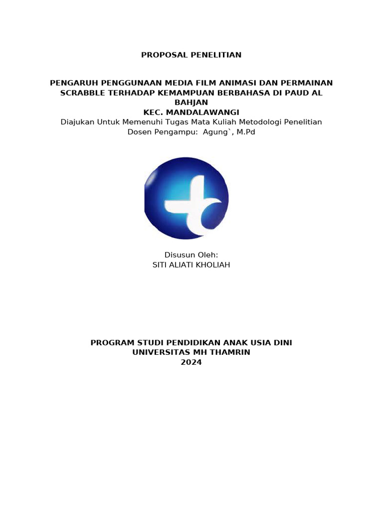 Proposal Penelitian Siti Aliati Kholiah | PDF