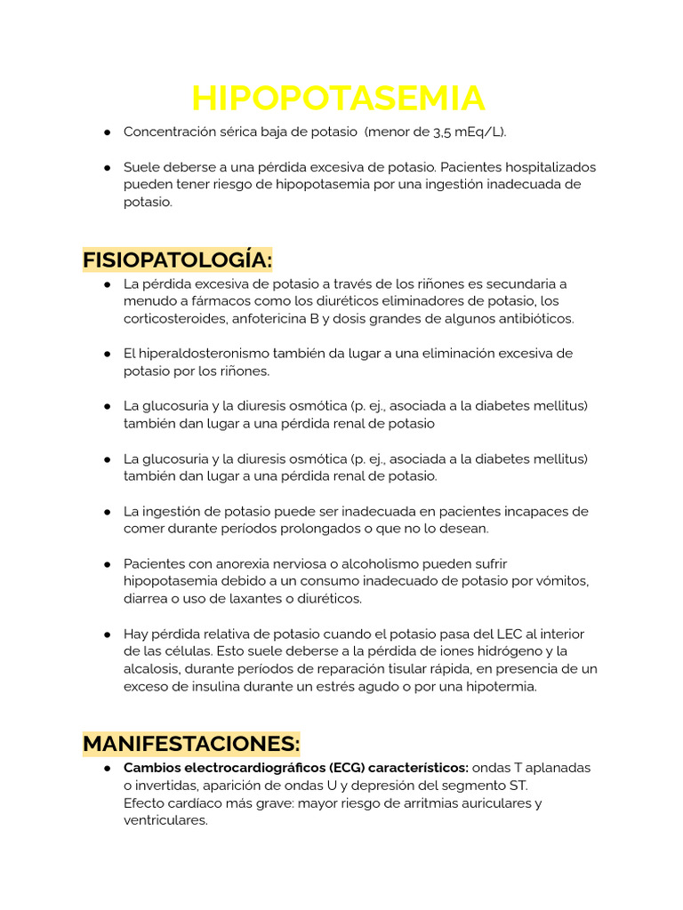 Hipopotasemia 1 | PDF | Potasio | Química