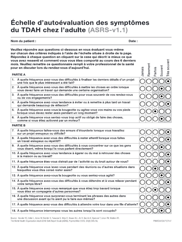 Test Tdah ASRS | PDF