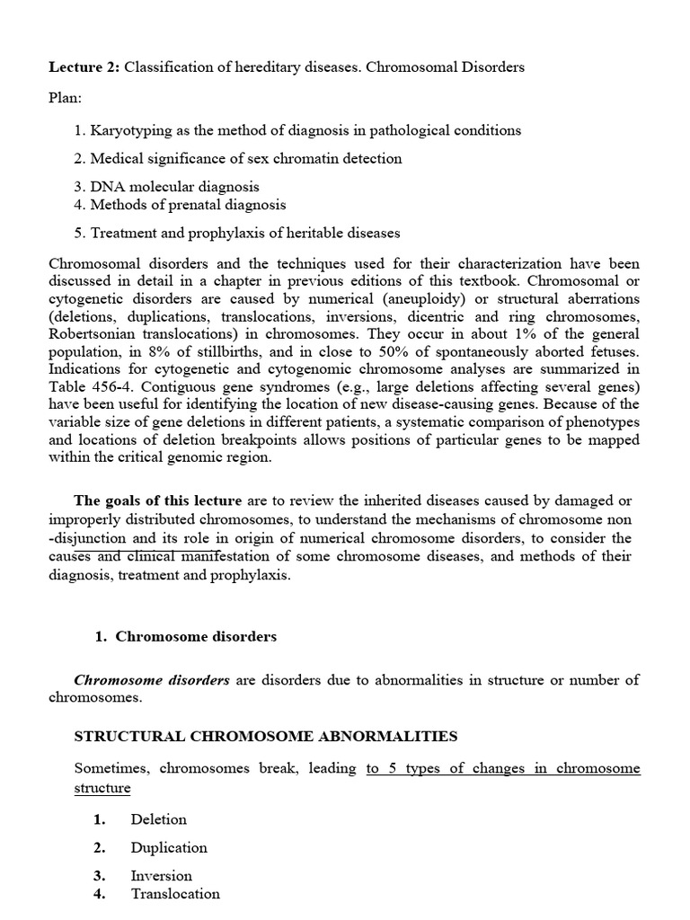 Lecture 2 English | PDF | Cytogenetics | Chromosome