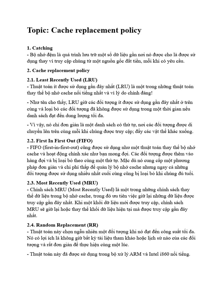 Cache Replacement Policies | PDF