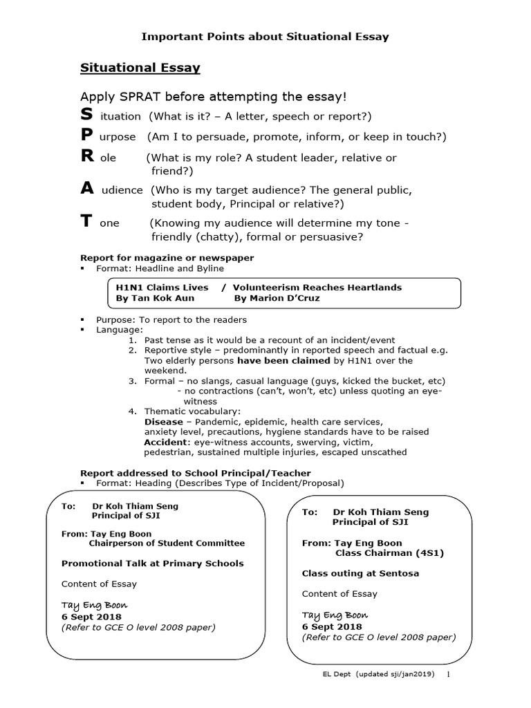 Situational Essay Format | PDF | Essays