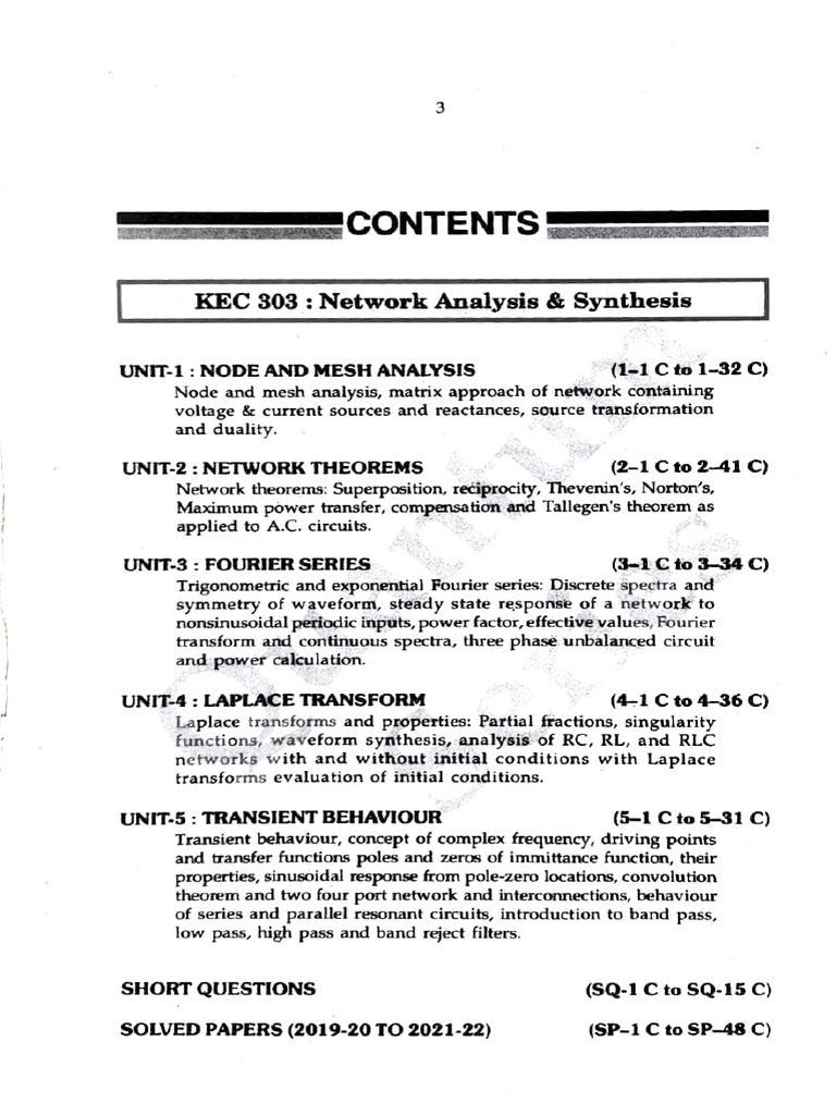 Network Anslysis (Full PDF | PDF | Electrical Network | Network Analysis (Electrical Circuits)
